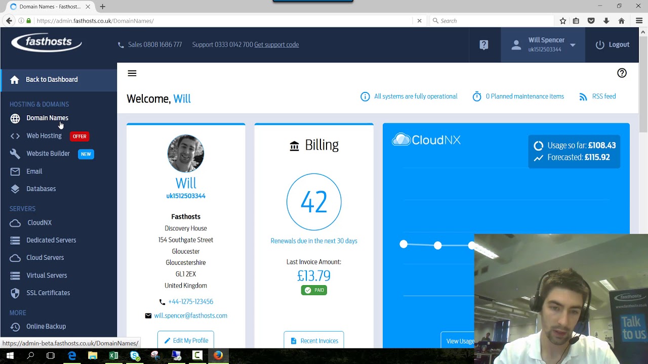 Changing your Fasthosts domain renewal settings
