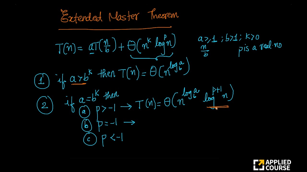 Extended Master Theorem | Solving Recurrences | Data Structure & Algorithm | Gate Appliedcourse
