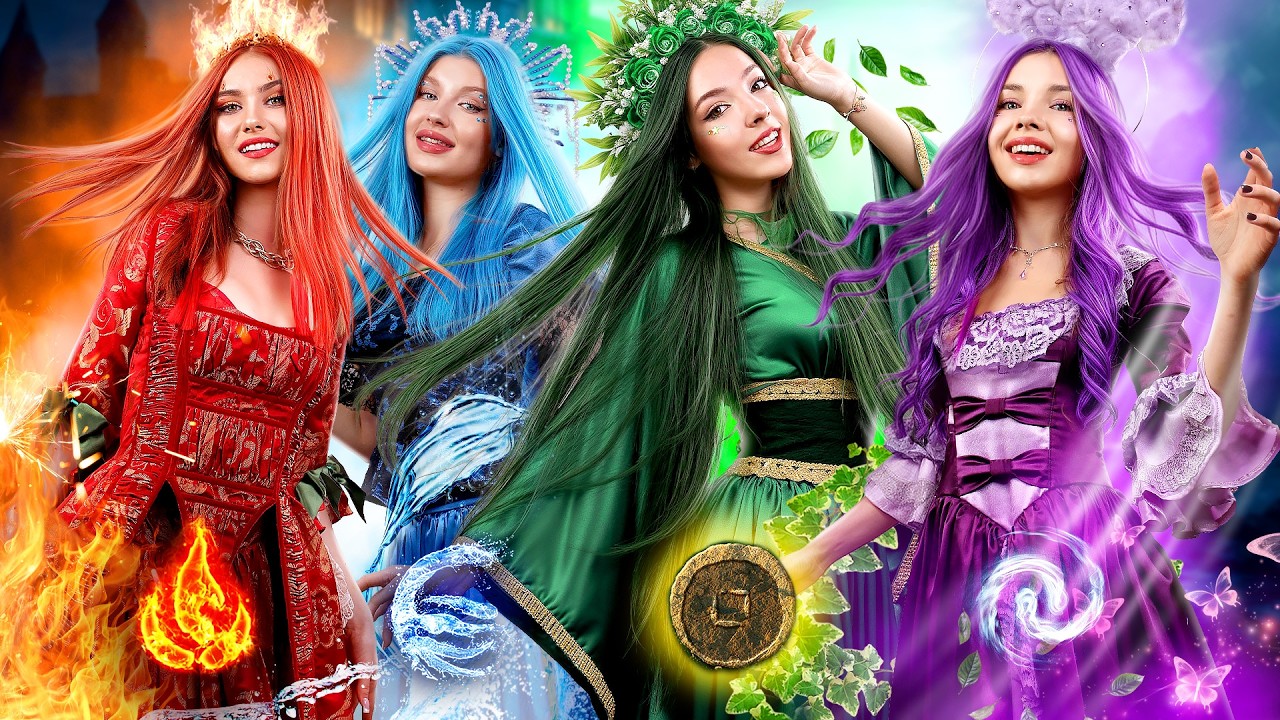 Fire, Water, Air and Earth Girl Became Princesses! Four Elements from Royal Families