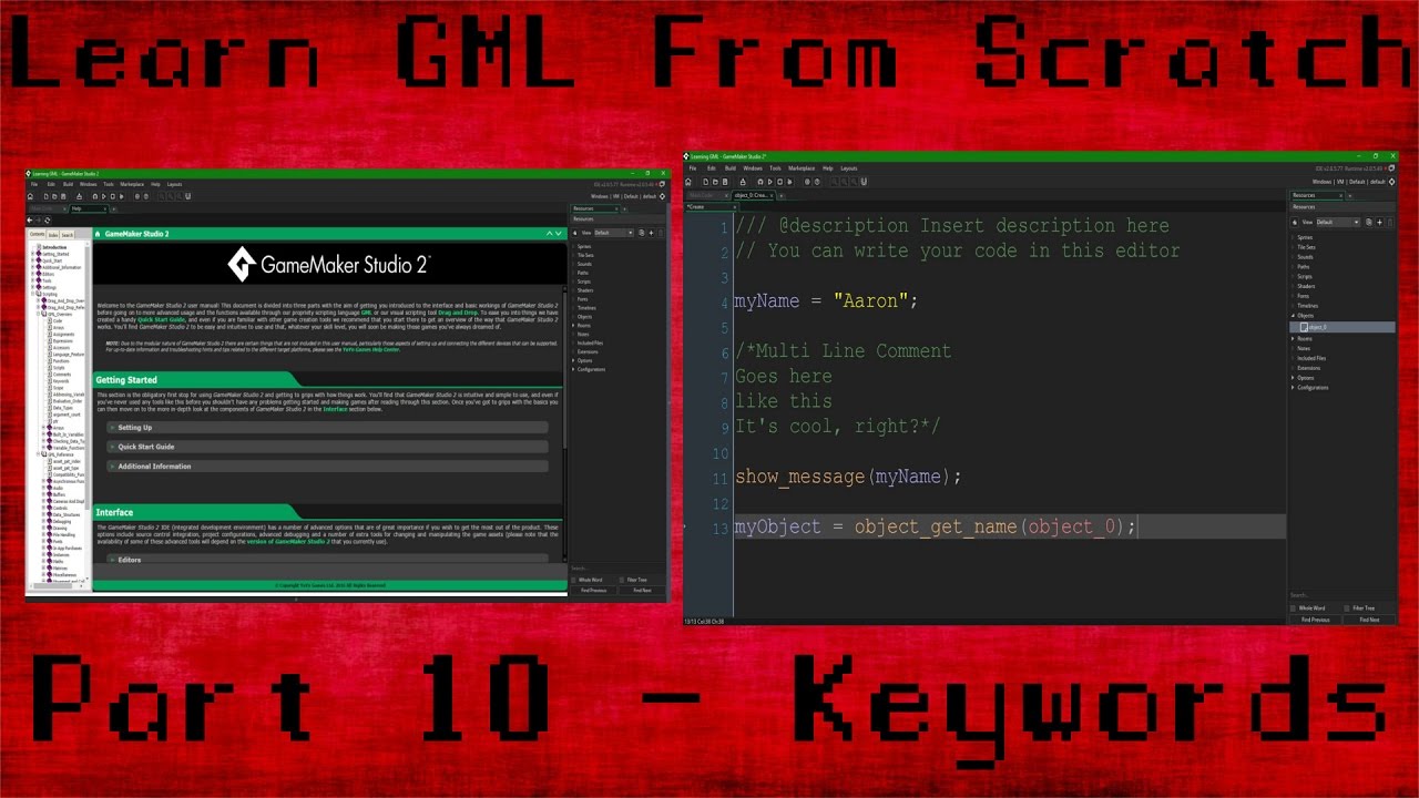 [GAMEMAKER STUDIO 2] Learn GameMaker Language Part 10 - Keywords