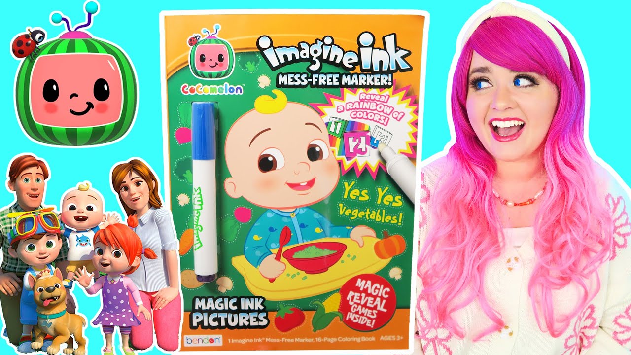 Coloring Cocomelon JUMBO Imagine Ink Coloring Book | Magic Ink Activity Book Coloring Pages