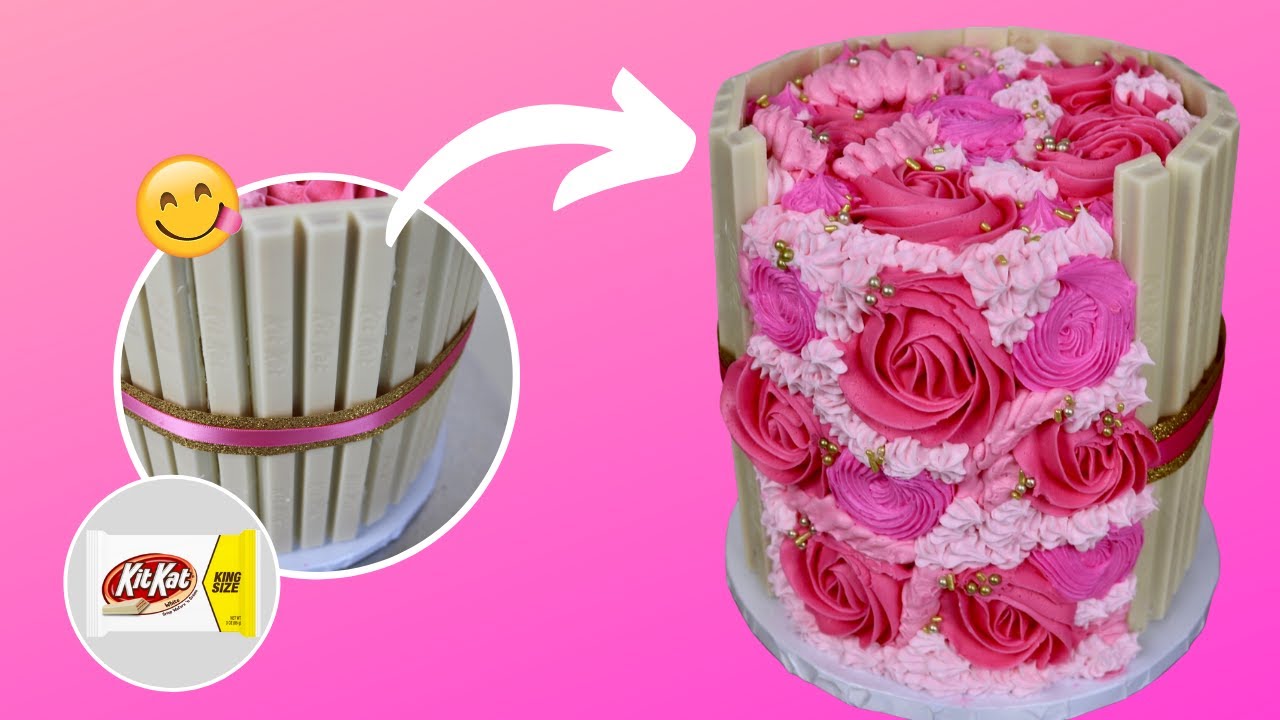 Kit Kat Cake with Flower Design | LEGACY CAKERY