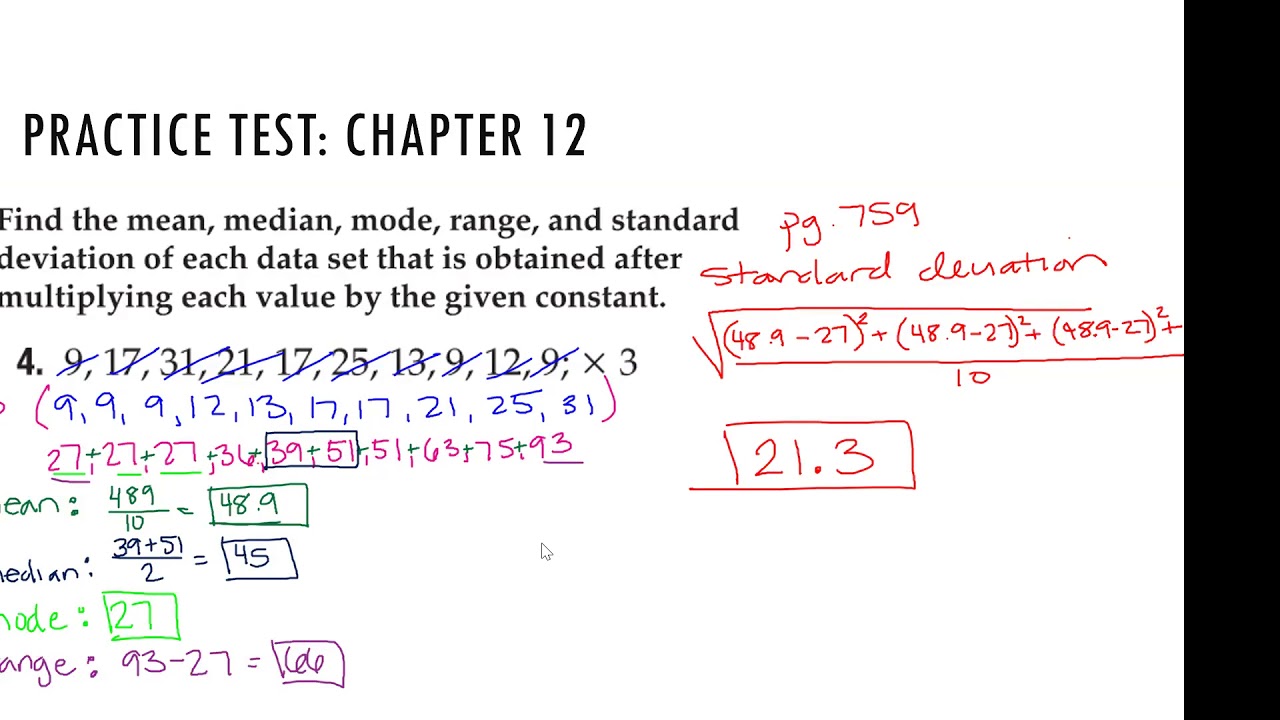 Algebra IB: Chapter 12- Statistics and Probability (Test Review)