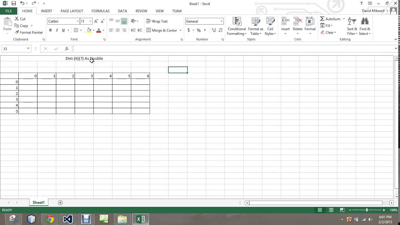 VB 2D Array Introduction