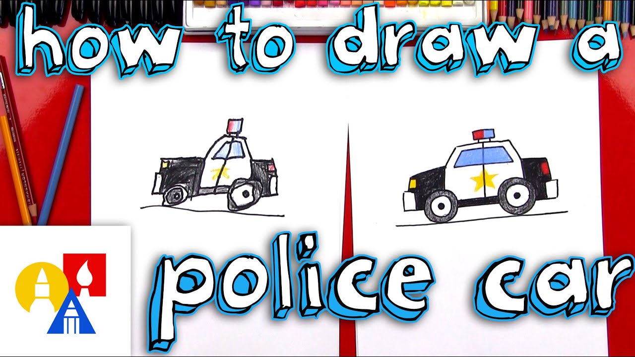 How To Draw A Cartoon Police Car