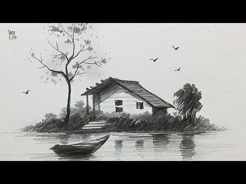 How to draw Scenery for Beginners with Pencil