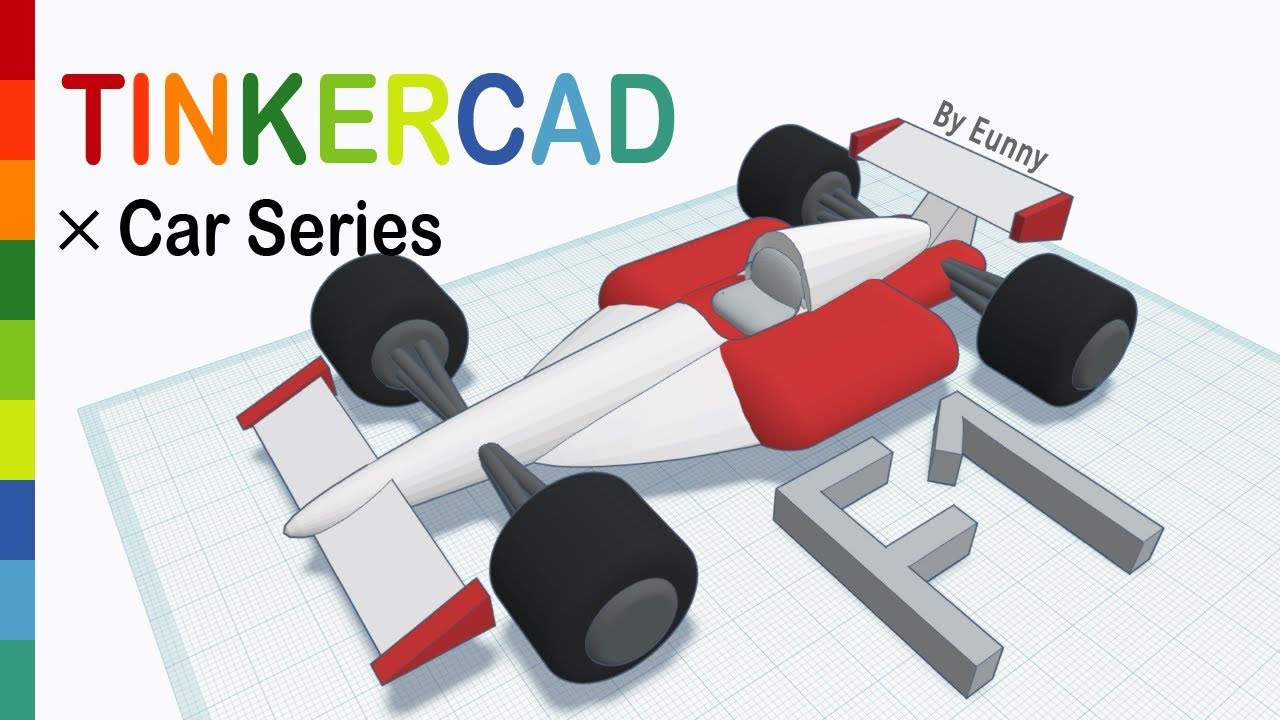 43) F1 Racing Car with Tinkercad x Car | 3D modeling How to make and design