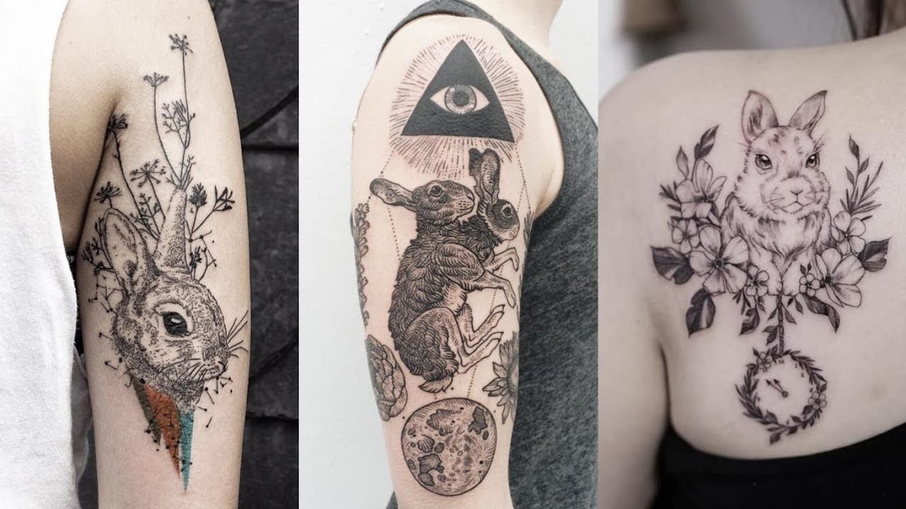TOP 10 + BEST  RABBIT TATTOO DESIGNS IN 2022 |  Cute Bunny Rabbit Tattoo Design | New Designs.