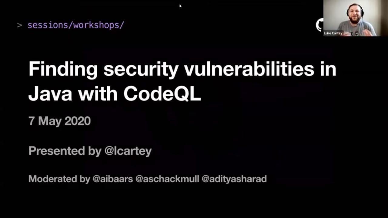 Finding security vulnerabilities in Java with CodeQL - GitHub Satellite 2020