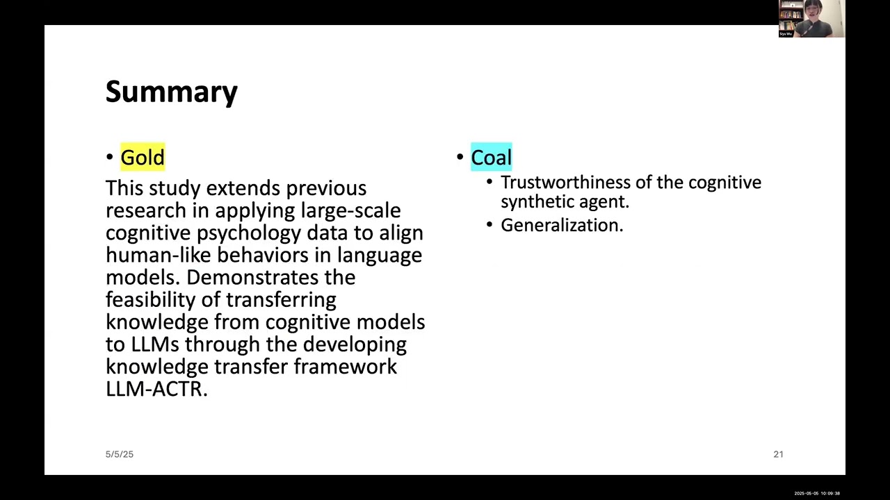 Soar Workshop 45 - Siyu Wu: From Cognitive Models to LLMs in Decision-Making
