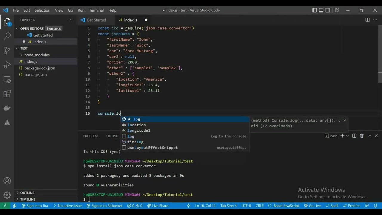 JSON object key and values to snake case in nodejs