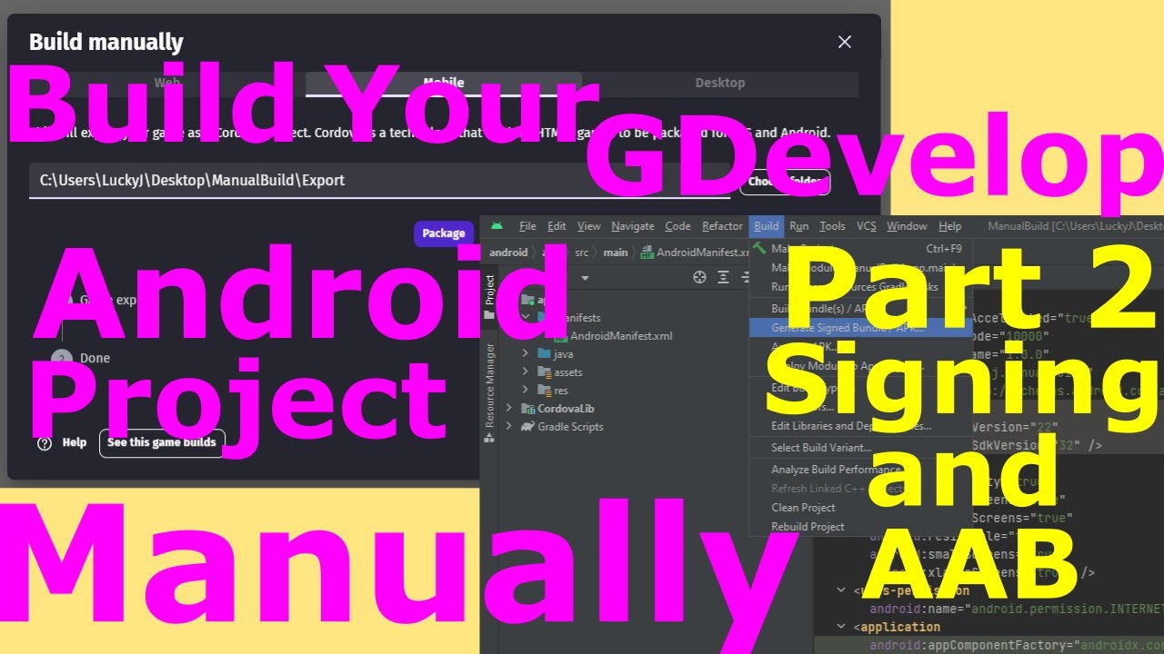 Part 2: GDevelop Tutorial: Manually build your GDevelop Projects with Cordova and Android Studio!