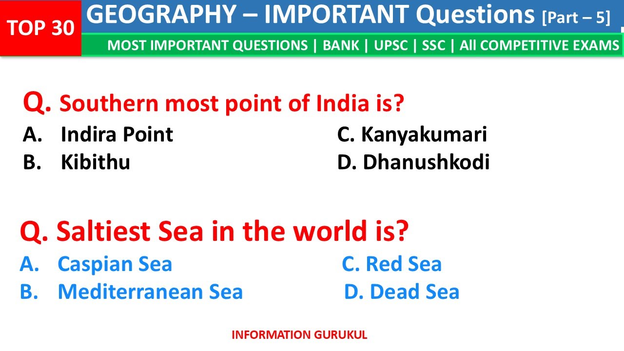 Exploring the World's Geography: Top 30 Geography General Knowledge ...