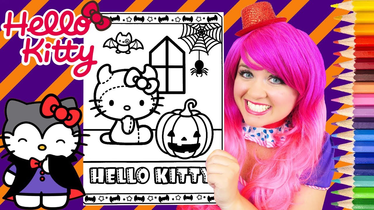 Coloring Hello Kitty Halloween Monster Coloring Page Prismacolor Pencils | KiMMi THE CLOWN