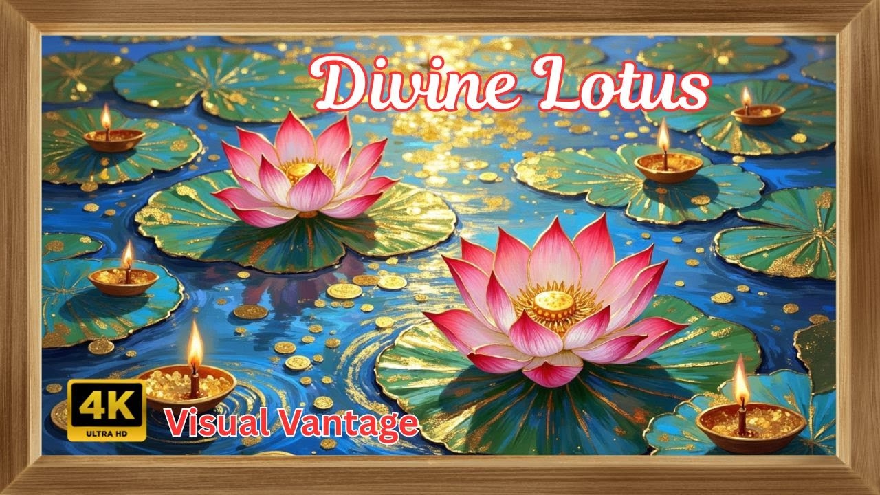 Lotus and Diyas Serenity | Spiritual Indian Decor | Frame TV 4K Wallpaper