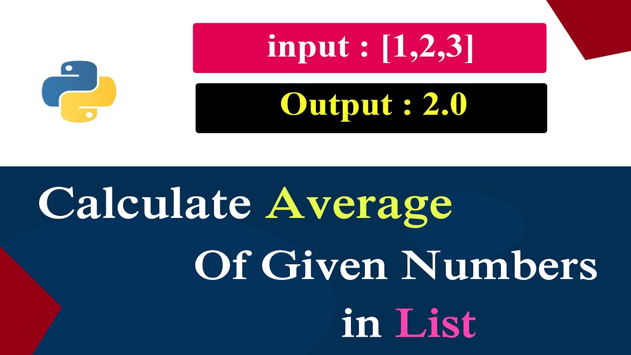 Python Program to Calculate The Average of List Numbers