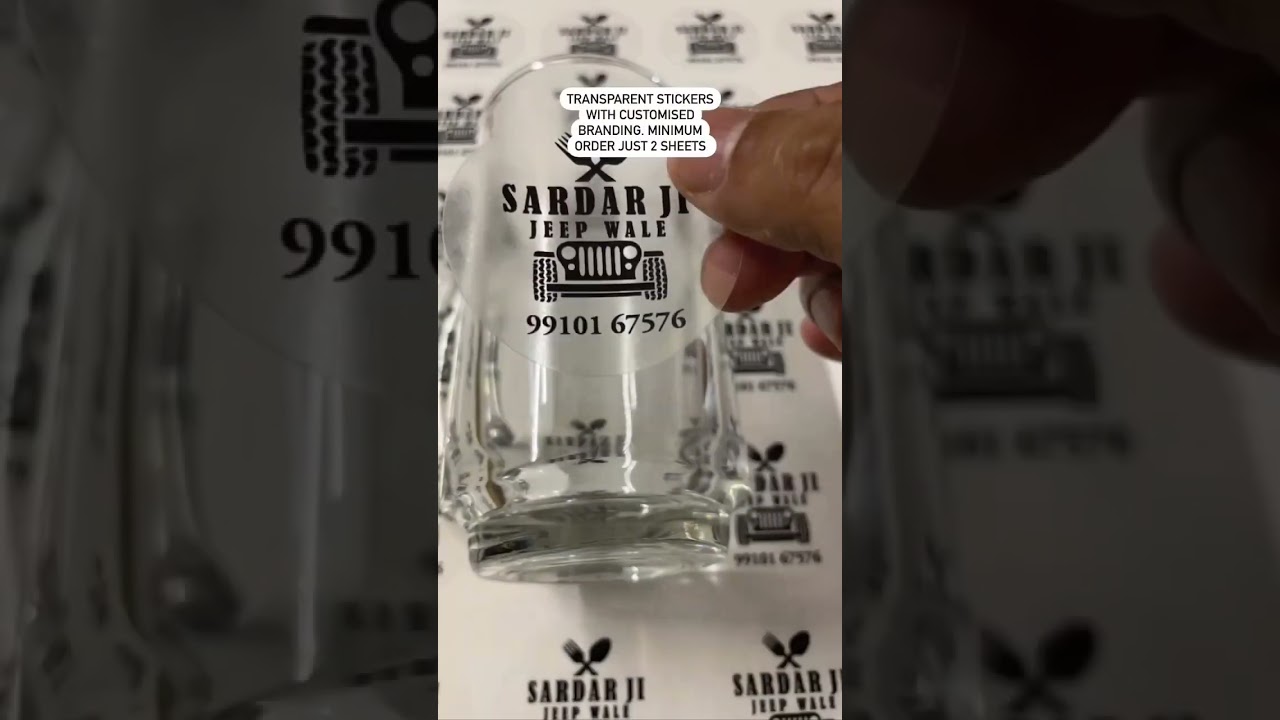 Transparent stickers Enhance your products #viral #youtubeshorts #sticker #branding #printing #view