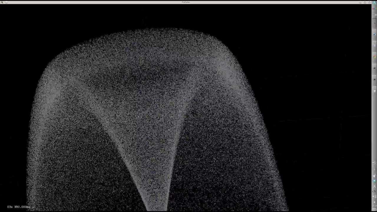 250000 particles with python and PyParticles