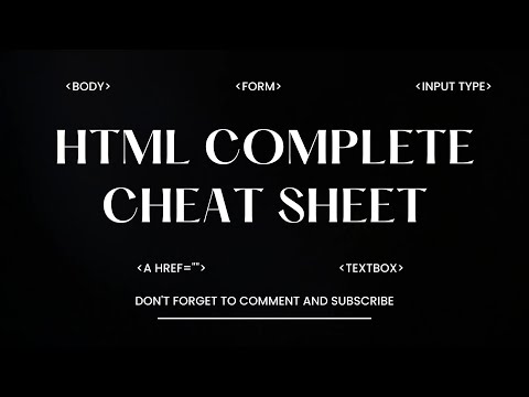 HTML CheatSheet ๐งพ for Beginners ๐ฅ