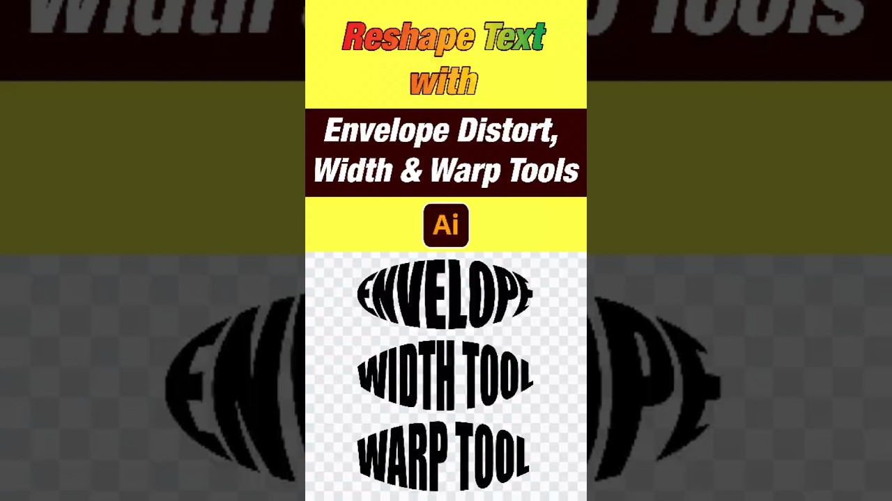 Reshape Text with Envelope Distort, Width, & Warp Tools in Adobe Illustrator | Easy Tutorial #art