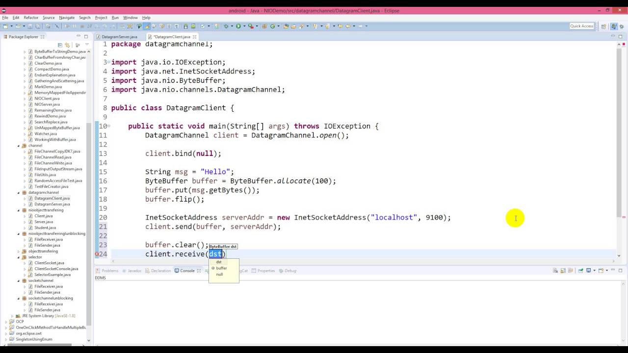 Java NIO - Transfer data using DatagramChannel