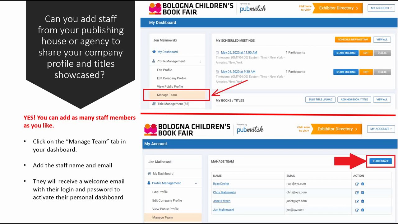 BCBF: Adding Staff to your Profile.