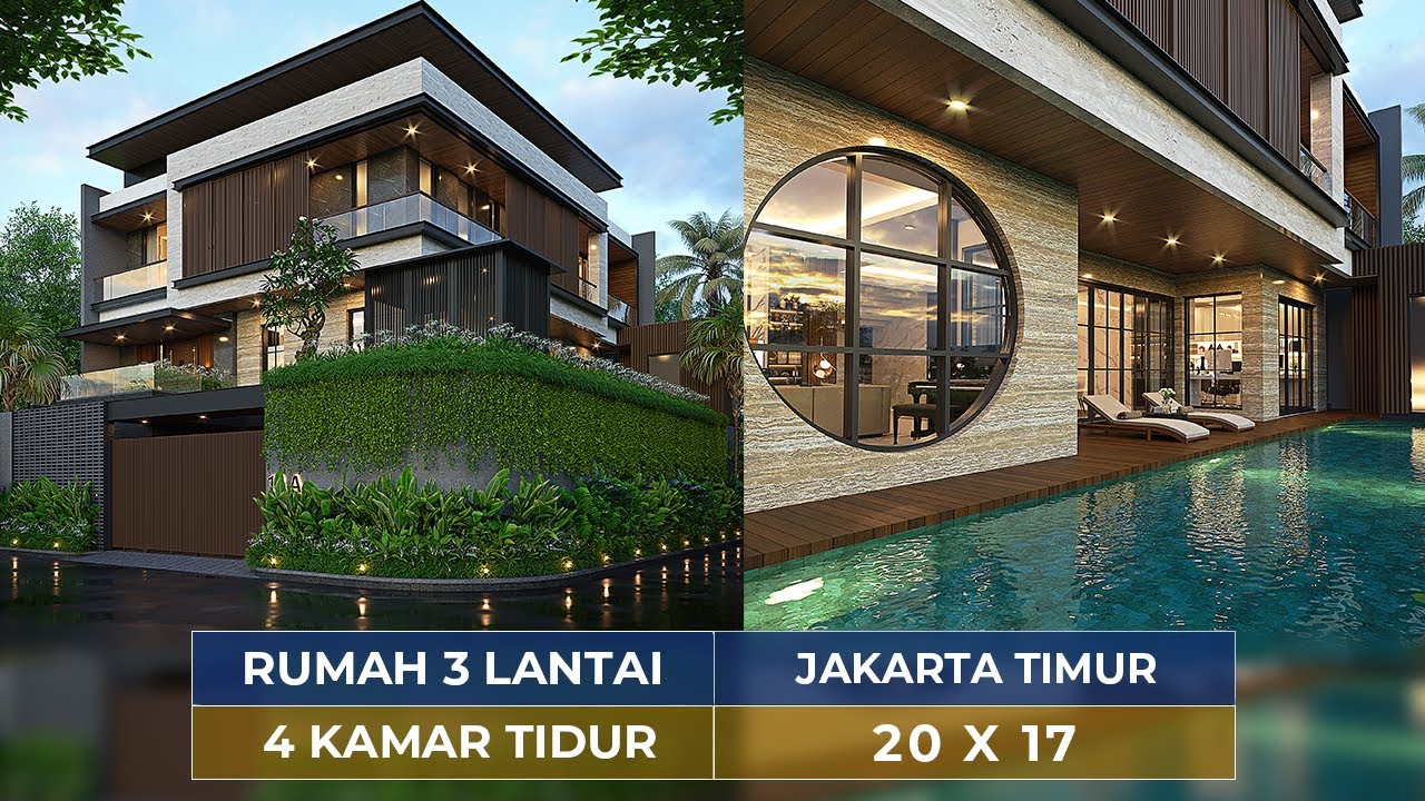 Video 3D Desain Rumah Modern 3 Lantai Bapak HDI 1619
