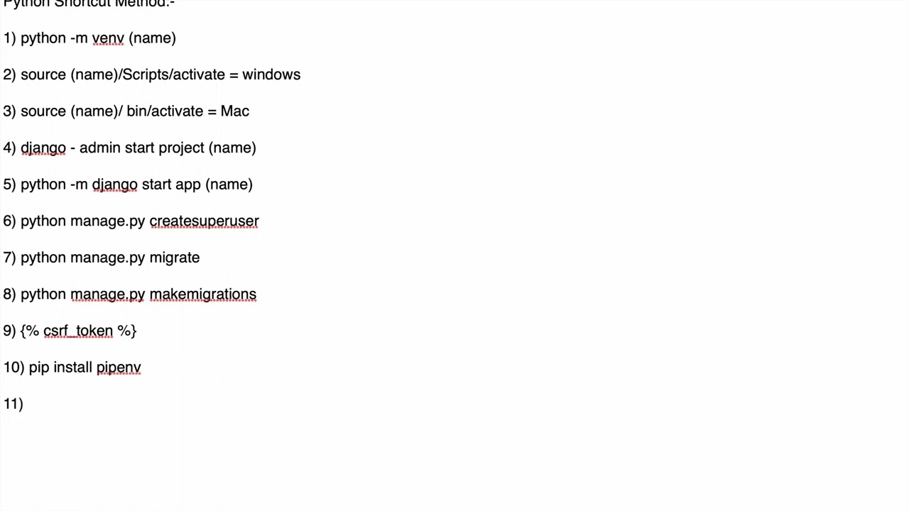 Some of the Cheat Sheet For python Programming and Django || Django programming ||