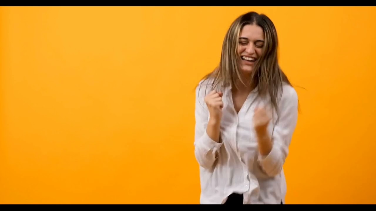 young girl get very excited copyright free video | women Reaction stock video | Pixadisc