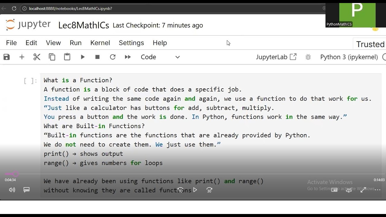 Built-in Functions in Python Explained | Python for Beginners | ICS & Engineering Students,Lecture8