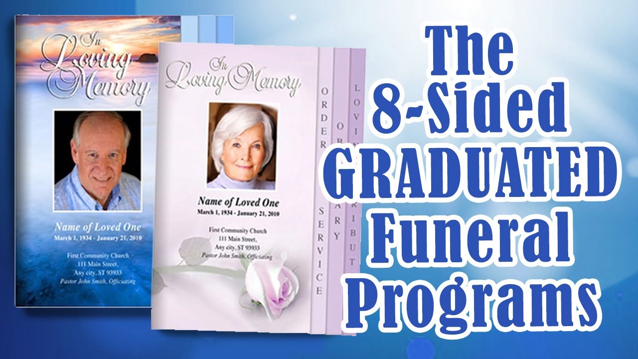 8 Sided Graduated Funeral Programs - Funeral Program Template
