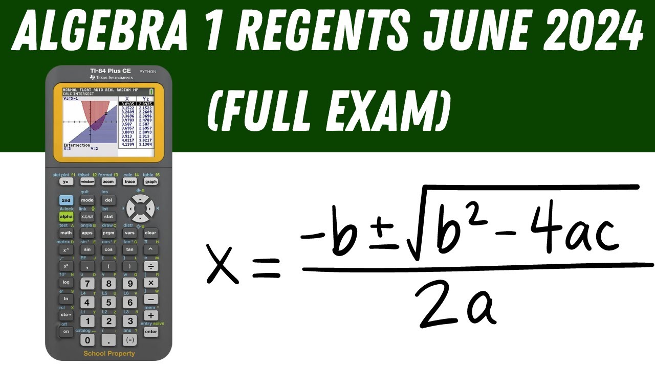 Algebra 1 Regents - June 2024 (Full Exam)