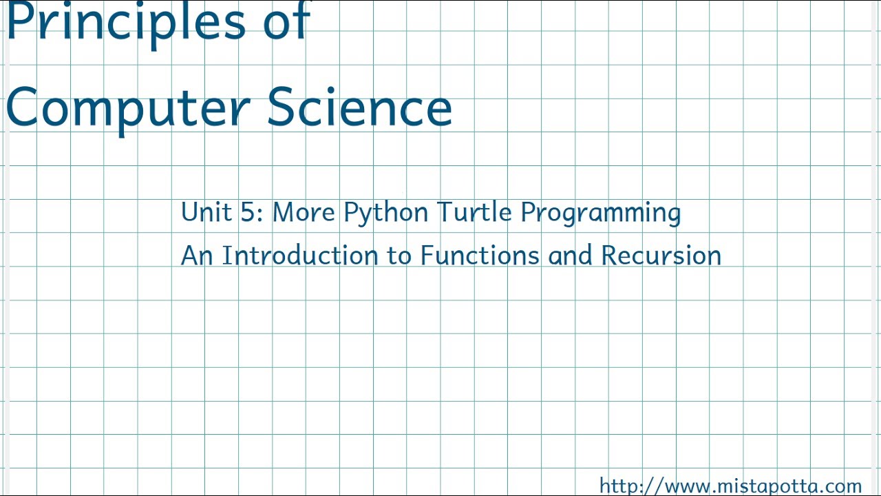 Computer Science Principles: Unit 5 - Functions and Recursion
