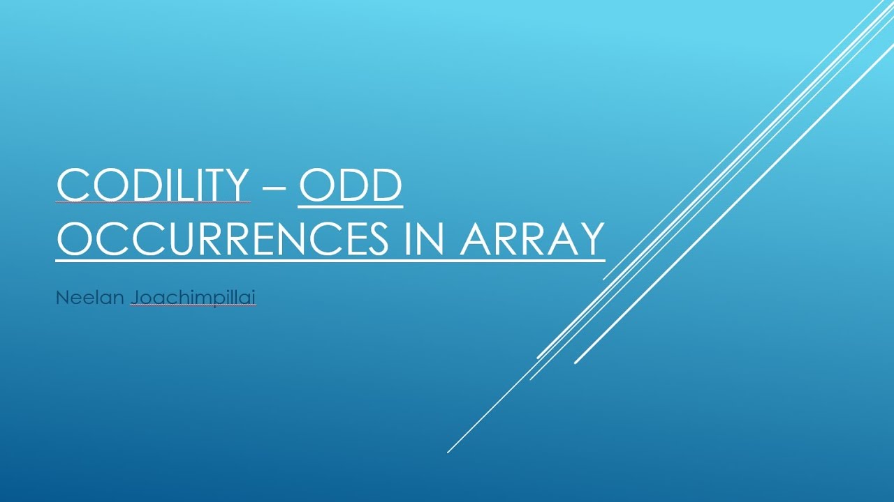 Codility  - Odd Occurances In Array (JavaScript)