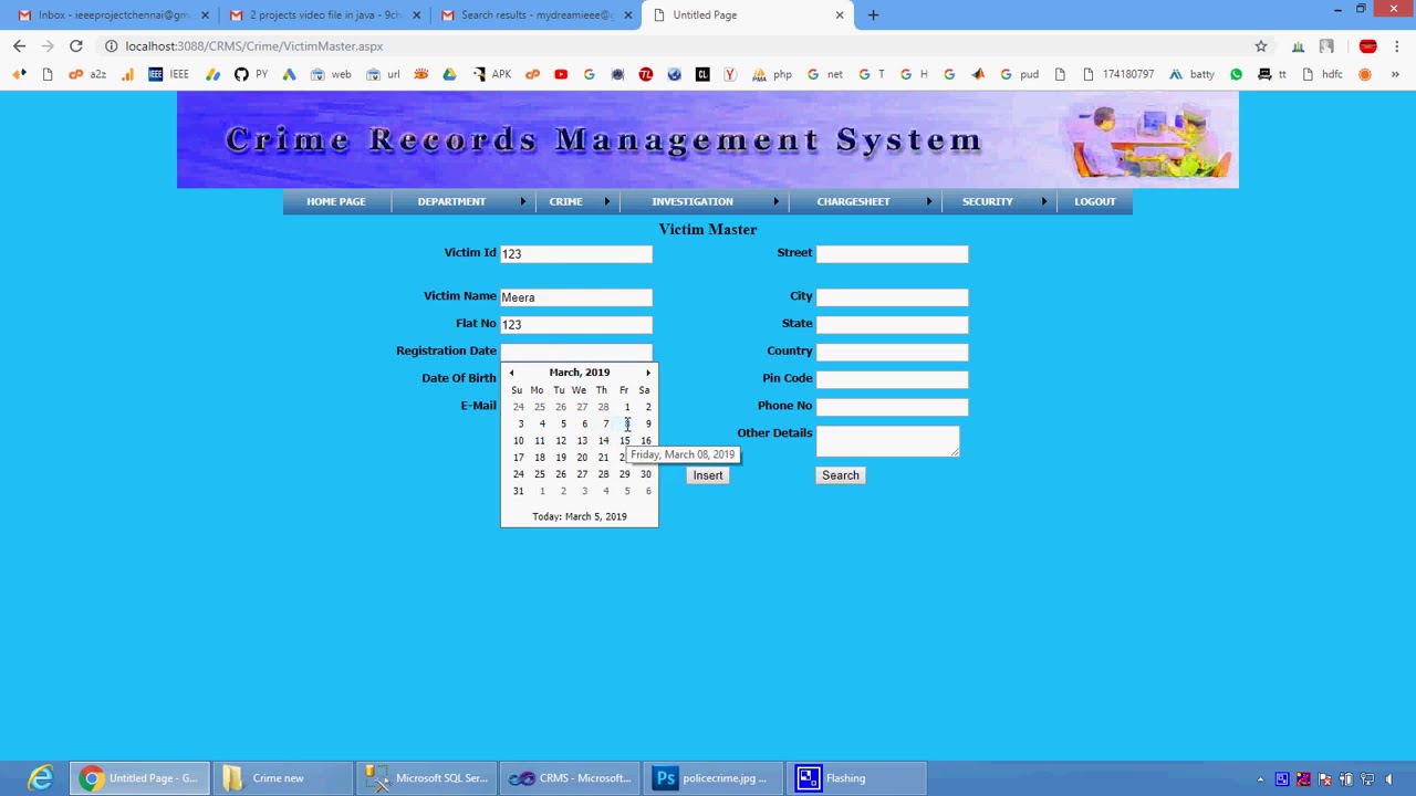 Crime Record Management System In Java Okok Projects Final Year Projects Bangalore Chennai