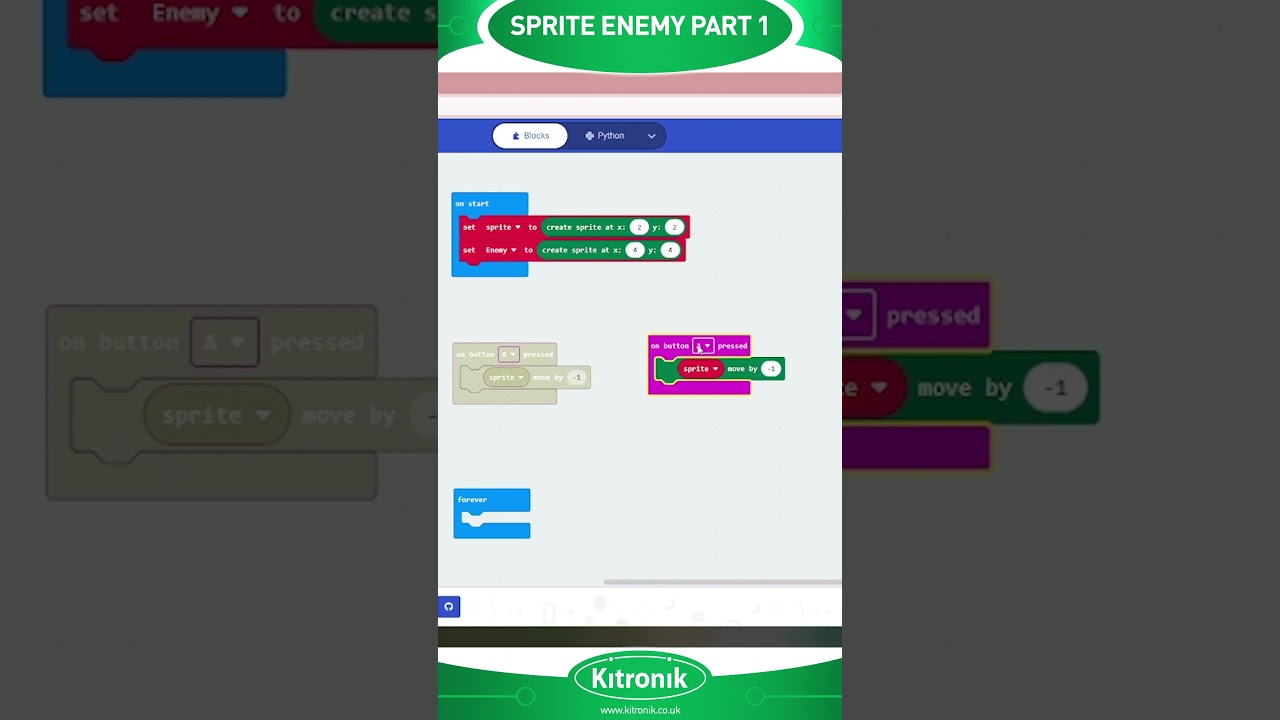 BBC micro:bit coding in 60 seconds - Sprite Enemy Part 1