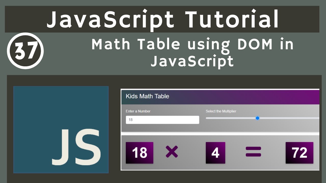 37. Math Table Part 1 using JS DOM in JavaScript | javascript tutorial | UiBrains | NAVEEN SAGGAM