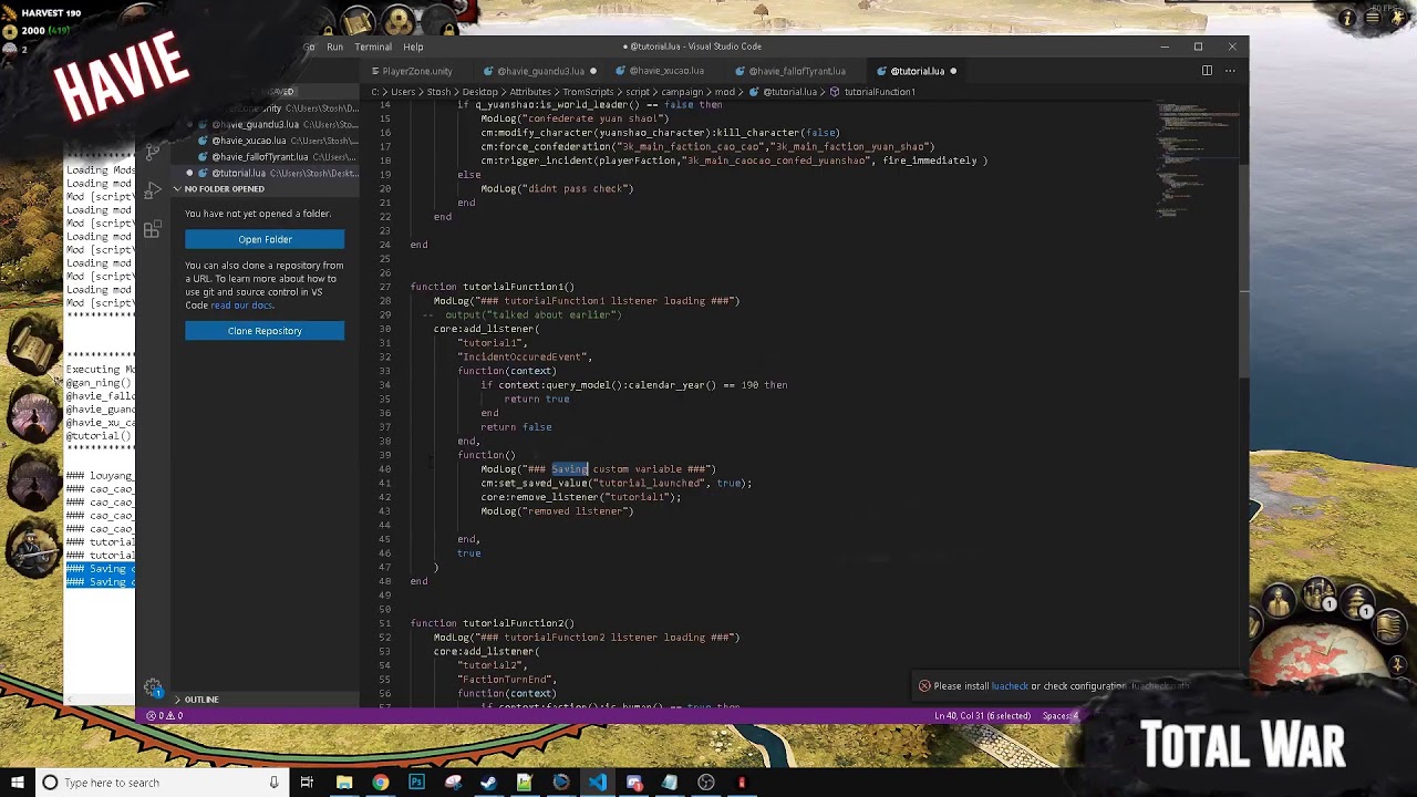 Total War ThreeKingdoms lua modding (beginner)