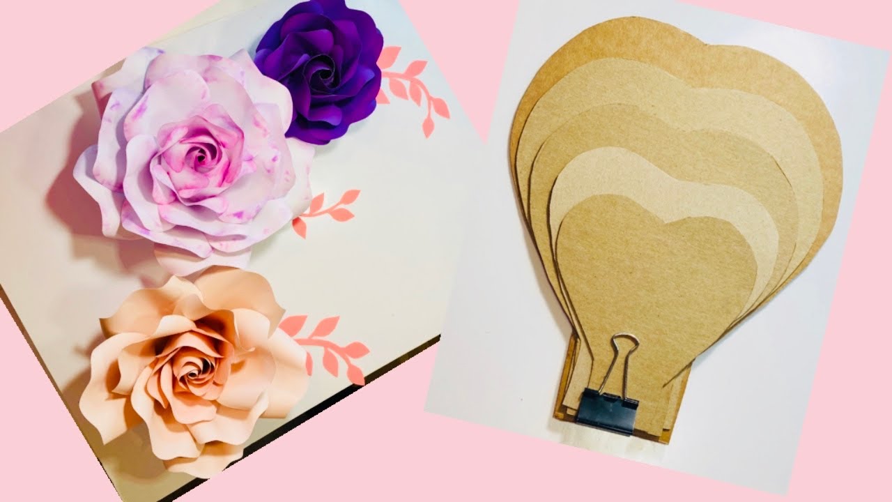 Cómo Hacer Moldes Para Flores (Rosas)Gigantes - How To Make Paper Rose Temple By Hand - Tem #13