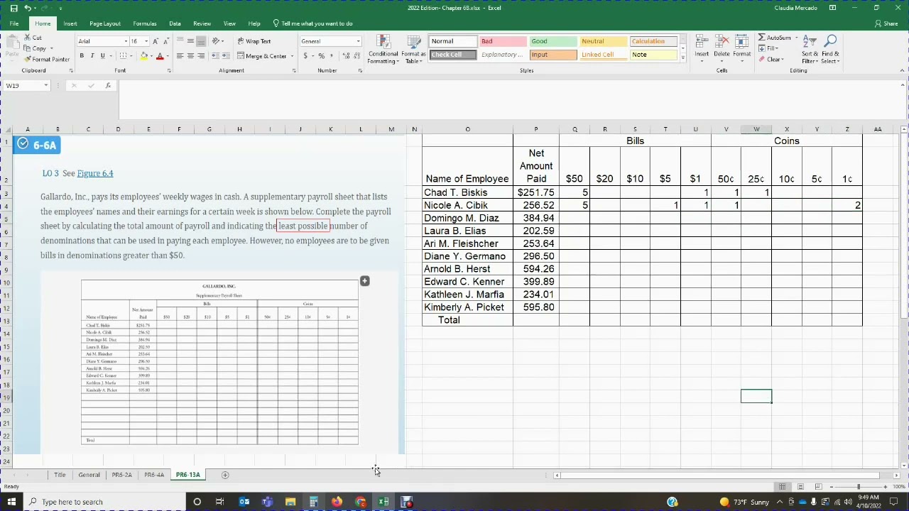 Payroll 2022 Chapter 6: PR6-6