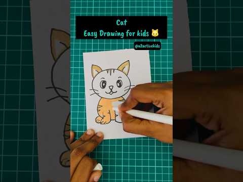 1-Minute Drawing for Kids!!! Easy Cat 🐱 Drawing | Simple Animals & More