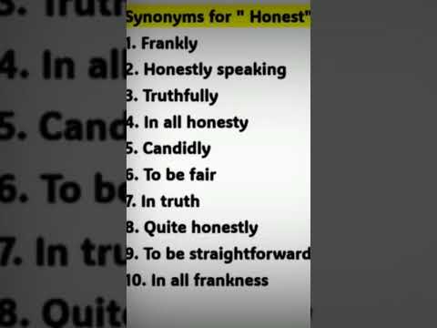 Synonyms for Honest #mostcommonandusefulantonyms