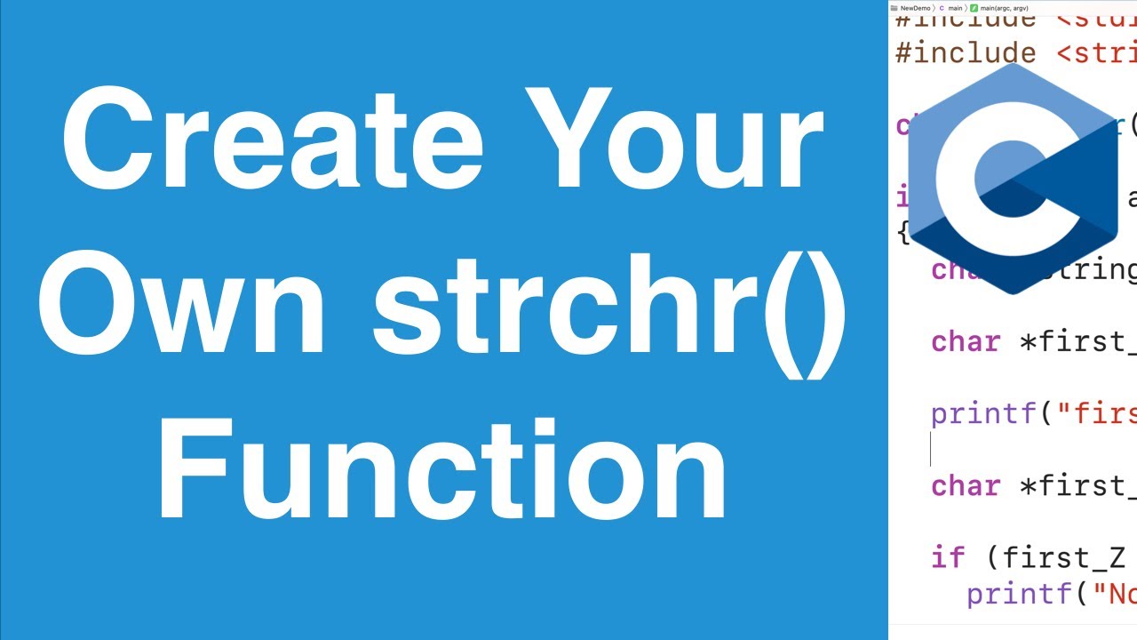 Create Your Own strchr() Function | C Programming Example