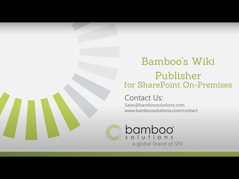 Bamboo's Wiki Publisher for SharePoint On-Premises