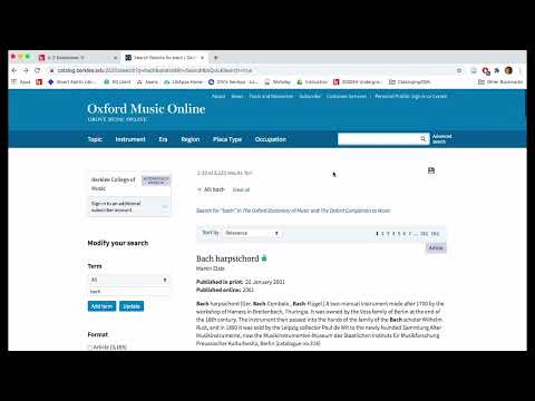 An introduction to the Grove Music Online database