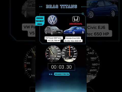 VW PASSAT 32B turbo v5 700 hp vs Honda civic EJ6 i4 Vtec 650 hp