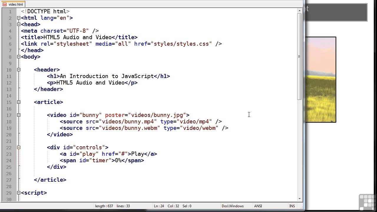 Javascript Programming Tutorial | Audio and Video HTML5 APIs