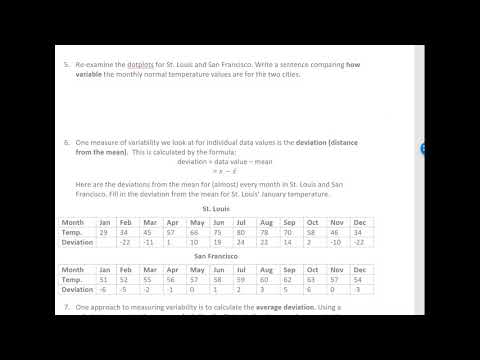 Stats CW 7: Standard Deviation