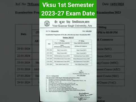 VKSU EXAM ROUTINE 2023-2027