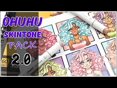 How Many SKIN TONES can I make!? | OHUHU SKINTONE 2.0 BRUSH MARKER PACK | Brush Marker Review